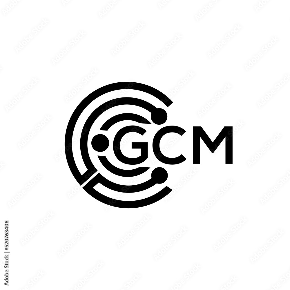 GCM letter technology initial creative logo design template vector ...