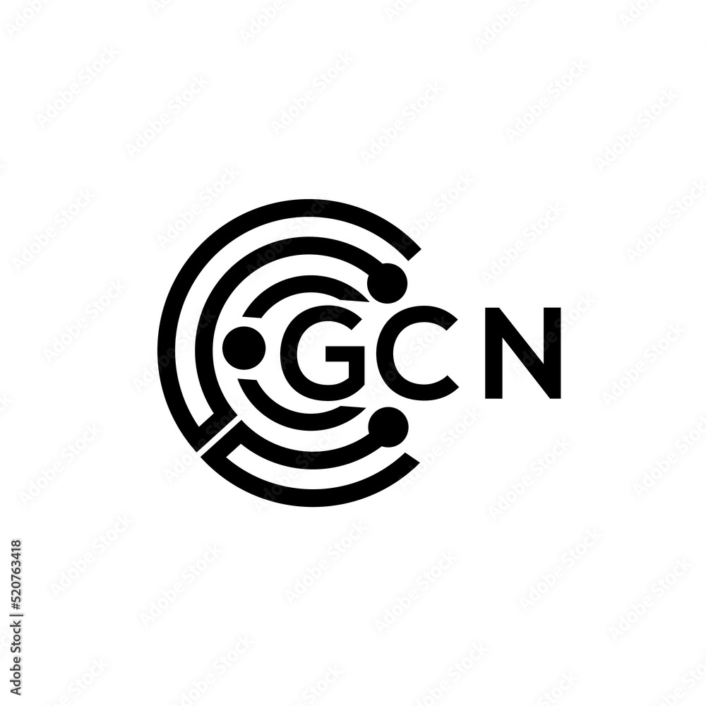 GCN letter technology initial creative logo design template vector ...