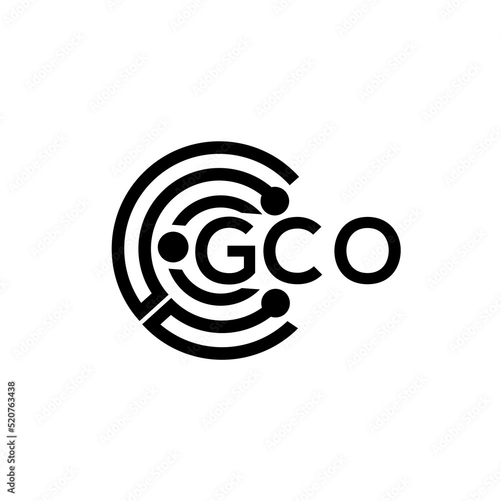 GCO letter technology initial creative logo design template vector ...