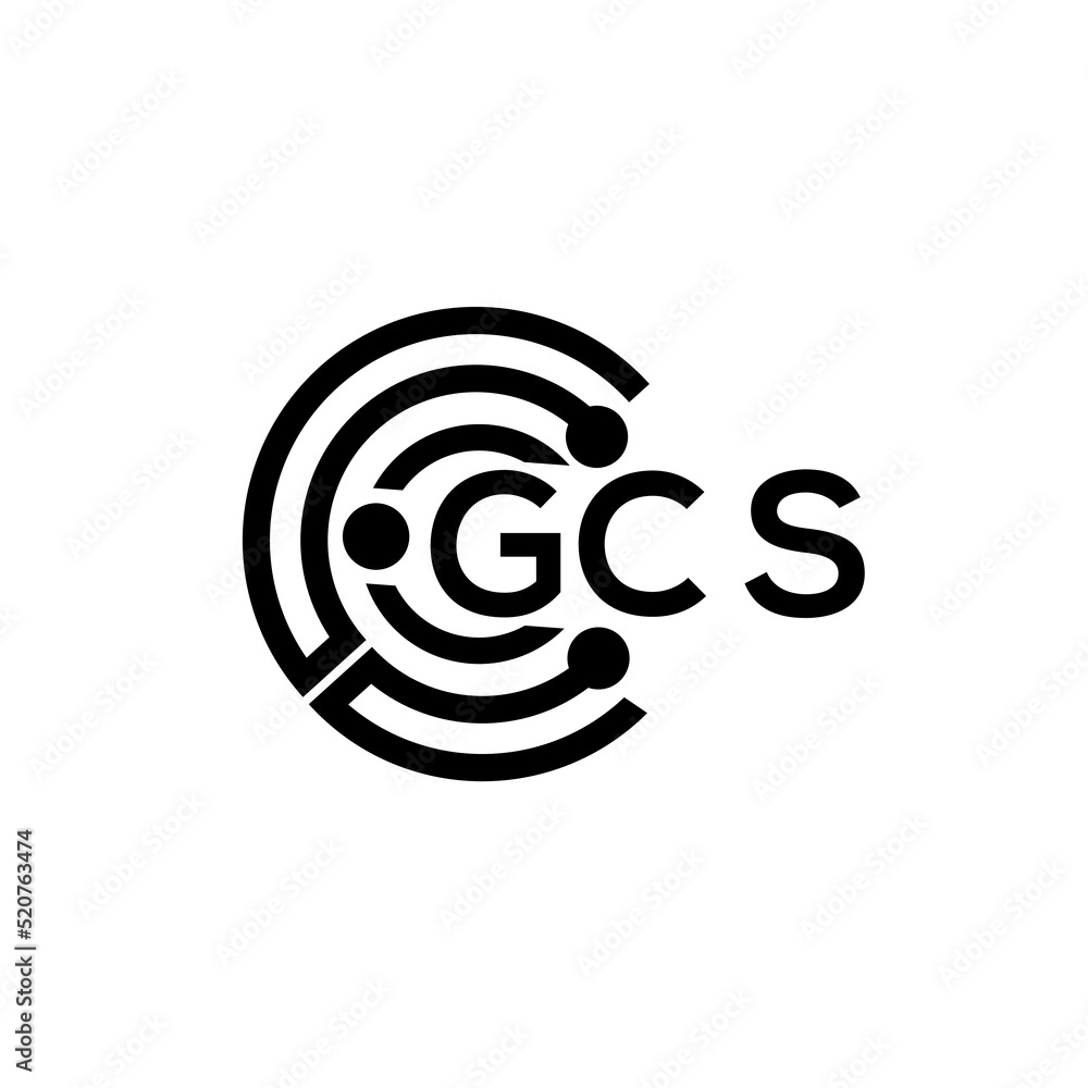 GCS letter technology initial creative logo design template vector ...