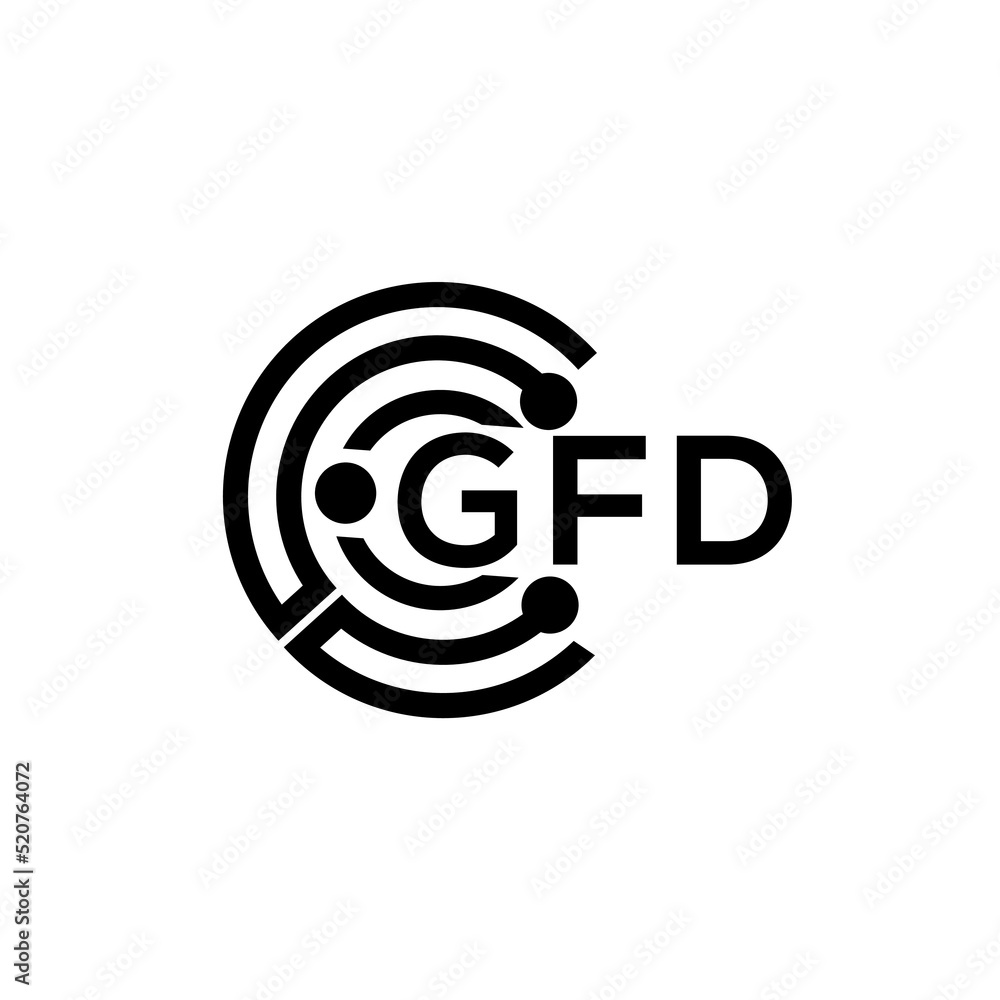 GFD letter technology initial creative logo design template vector ...