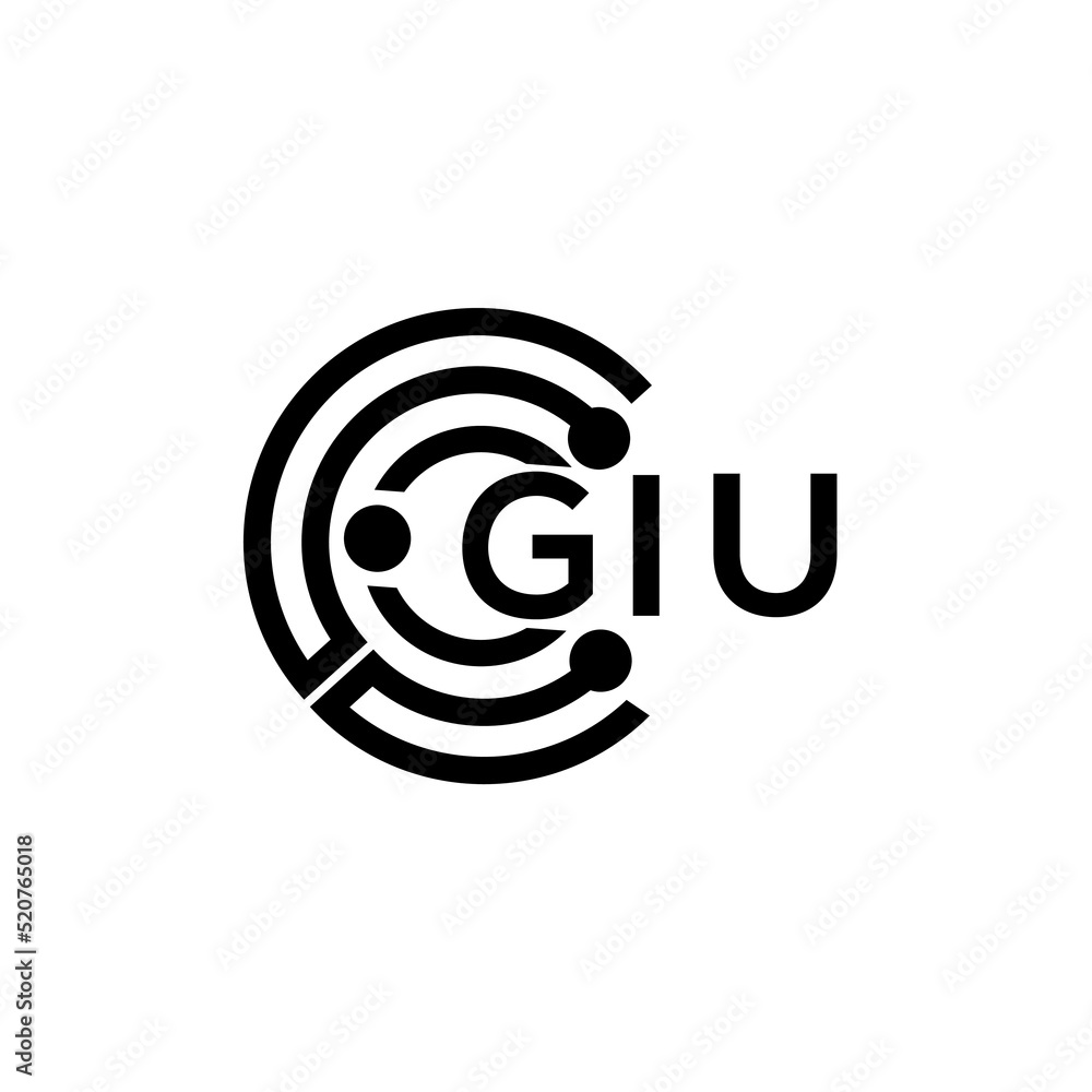 GIU letter technology initial creative logo design template vector ...