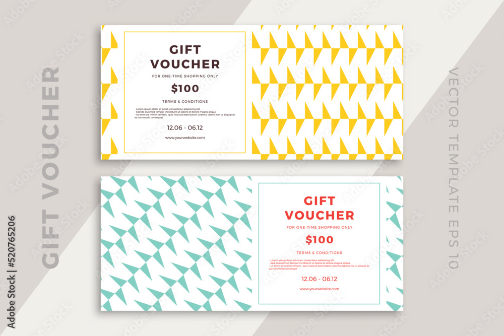 Trendy discount coupon or certificate template with artistic geometric ...