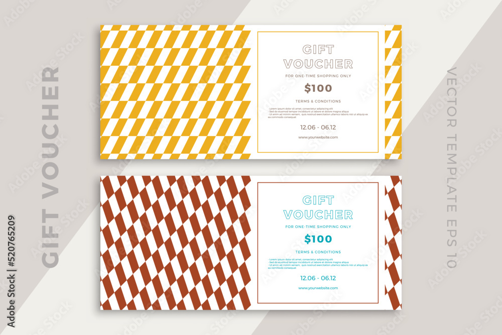Trendy discount coupon or certificate template with artistic geometric ...