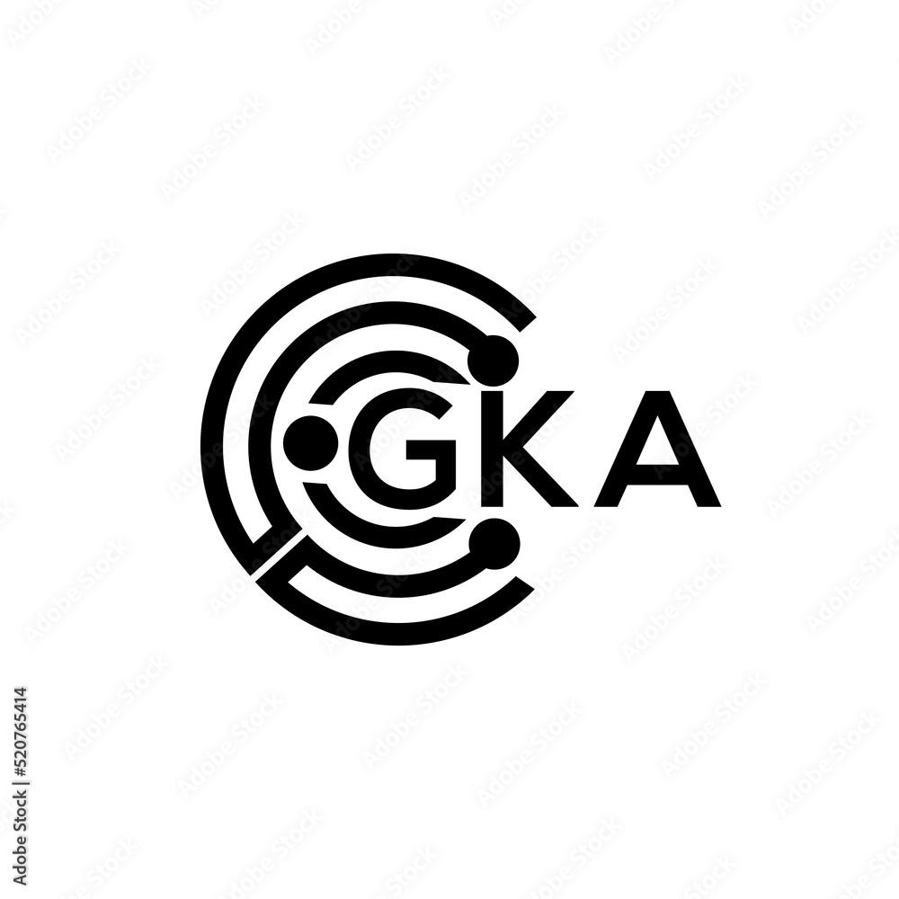 GKA letter technology initial creative logo design template vector ...