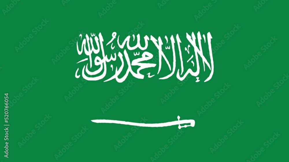 Stylized Waving Flag of Saudi Arabia, 4K Cartoon Animated Background ...