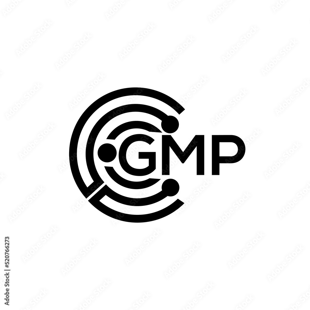 GMP letter technology initial creative logo design template vector ...