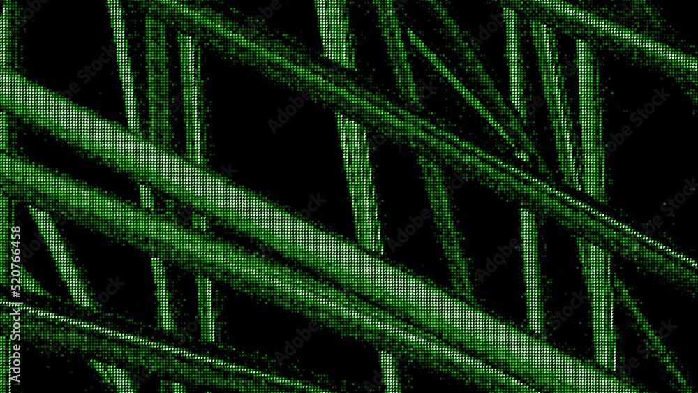 VHS screen effect with slowly moving 3D lines on a black background ...