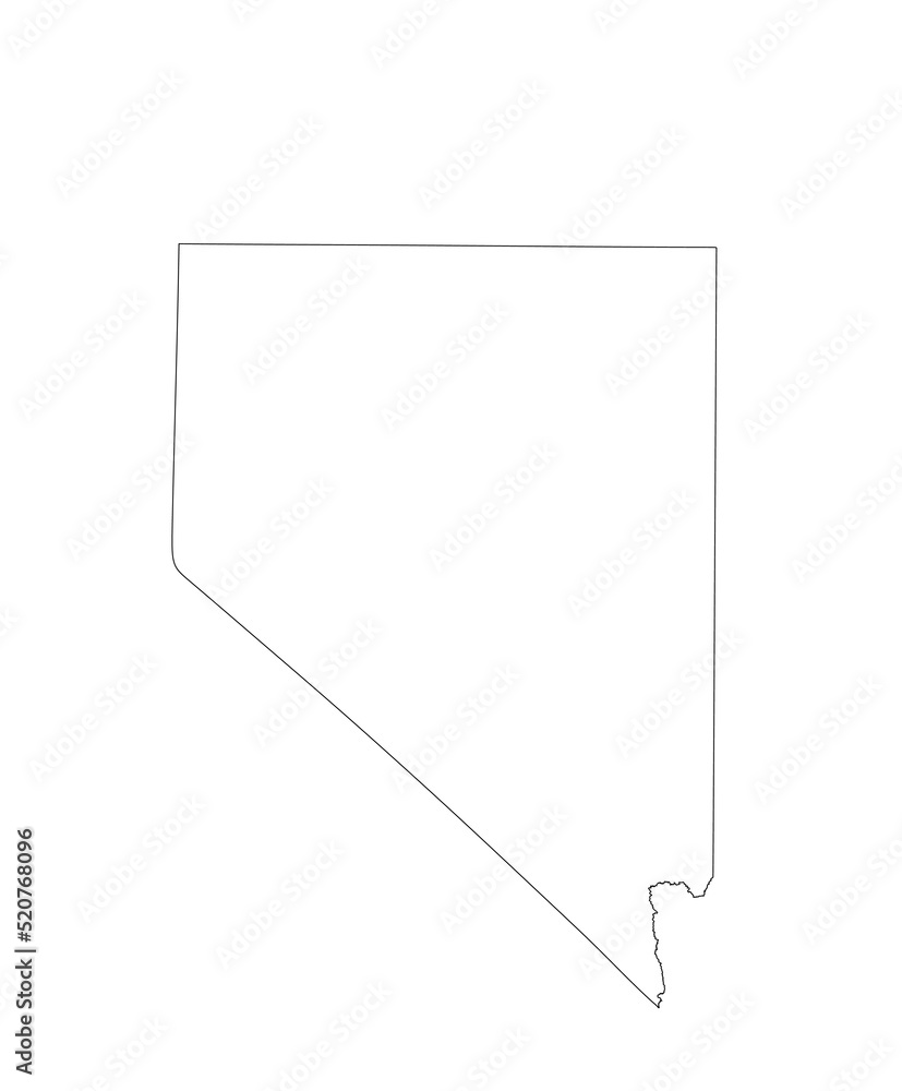 Blank Nevada State vector map silhouette illustration isolated on white ...