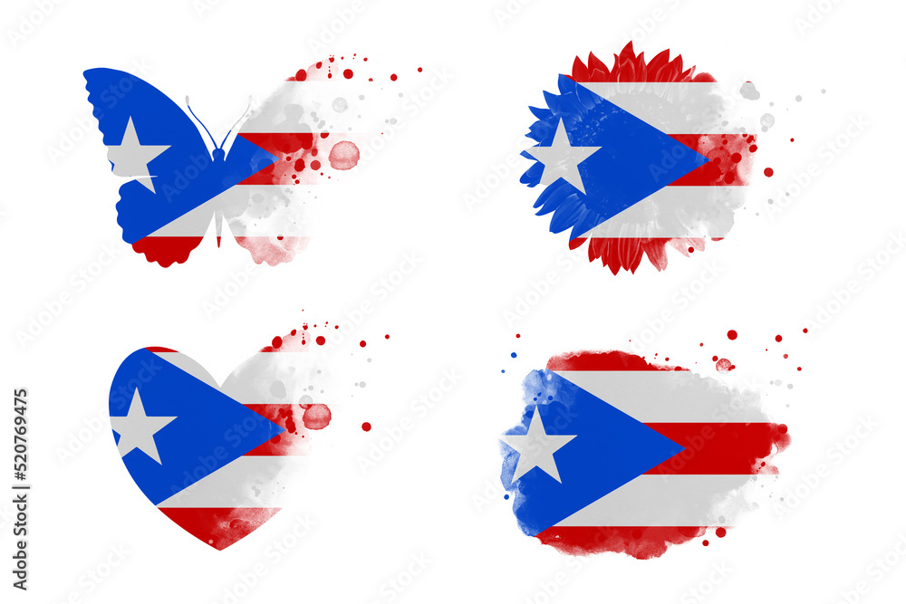 Sublimation backgrounds different forms on white background. Artistic ...