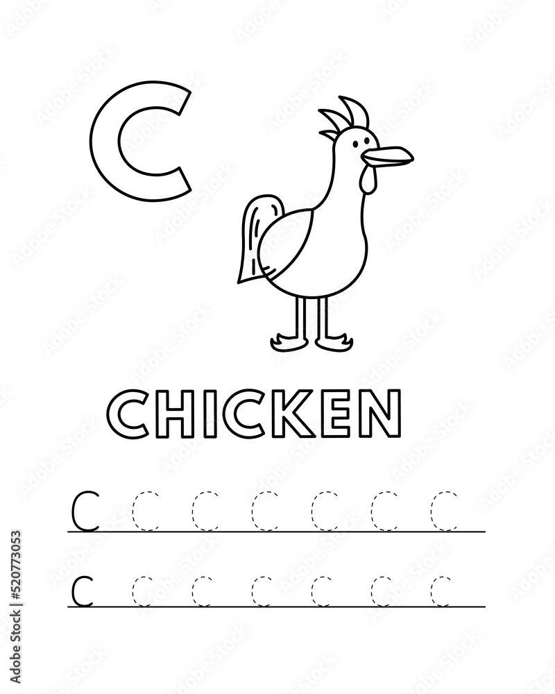 Alphabet with cute cartoon animals isolated on white background ...