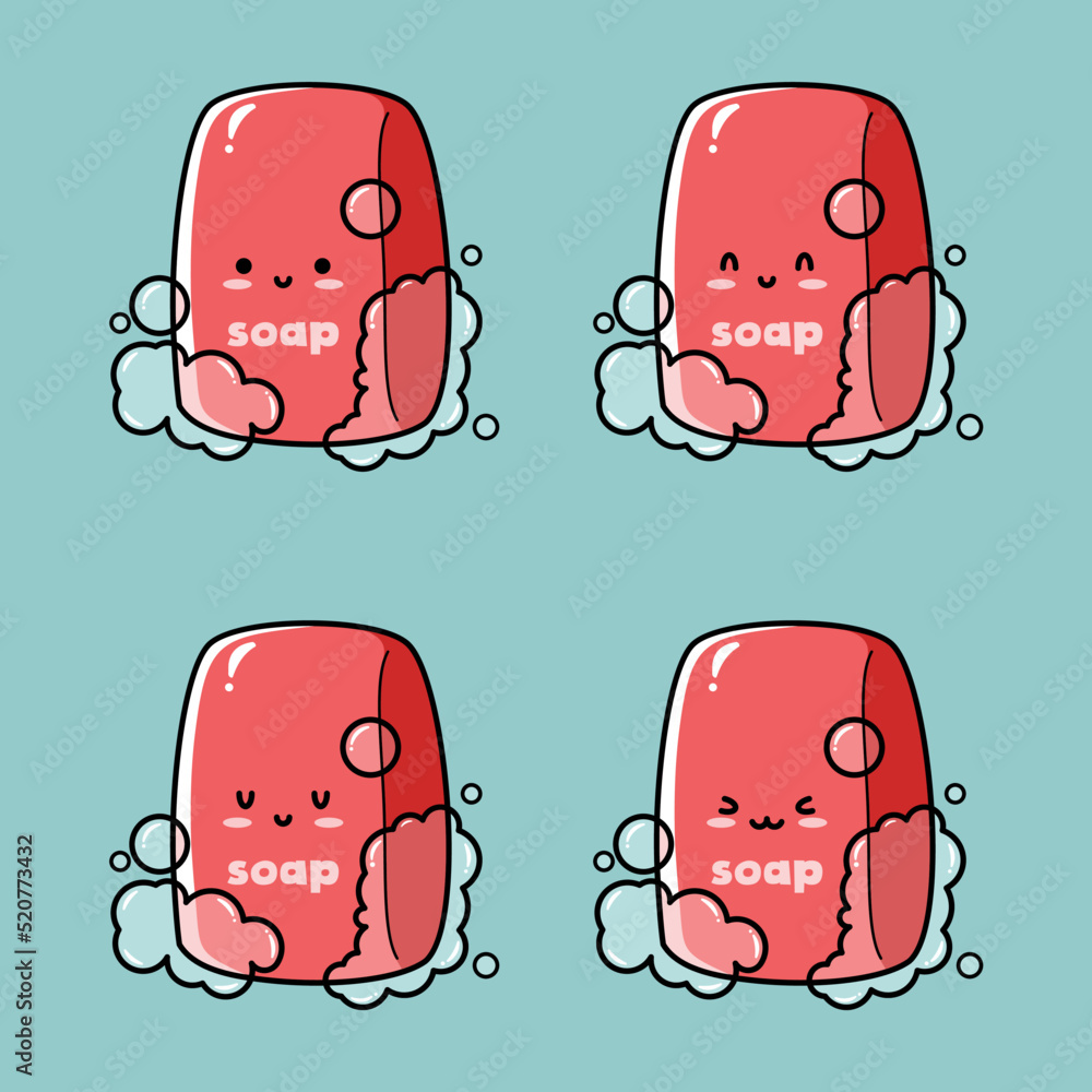 vector illustration of cute soap emoji Stock Vector | Adobe Stock