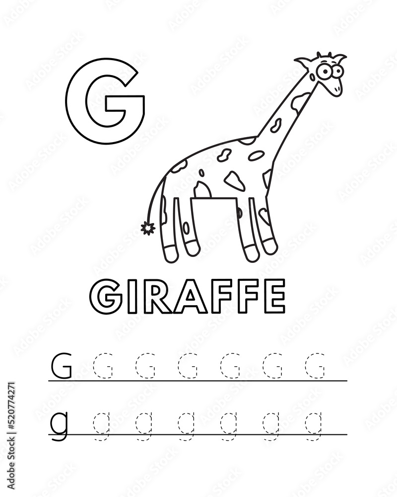 Alphabet with cute cartoon animals isolated on white background ...