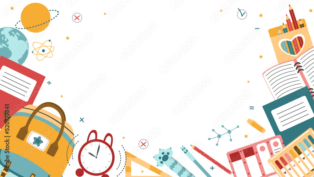 Background for school, school theme, school doodles, inscription in a ...