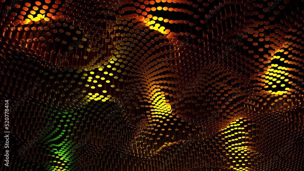 Abstract Loopable Animation With Slowly Flowing Waves Of Particles