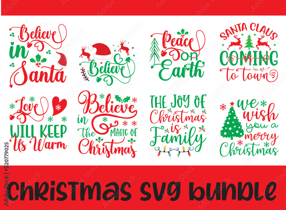 Christmas SVG, Christmas cut file Bundle, Christmas cut file quotes ...