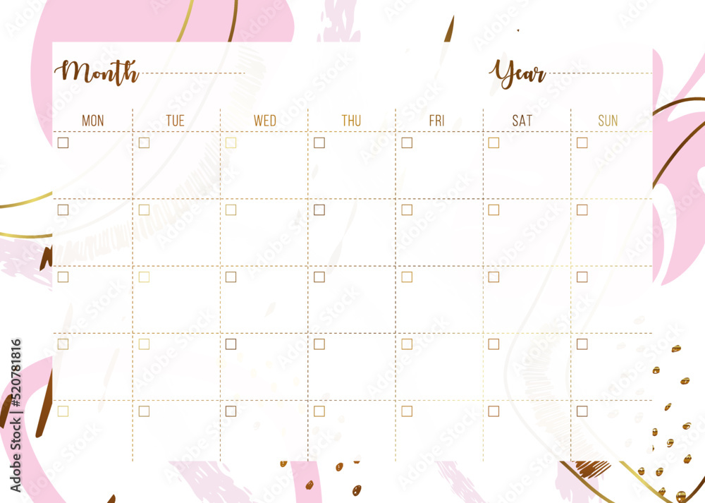 Monthly planner calendar template. Simple printable to do list ...
