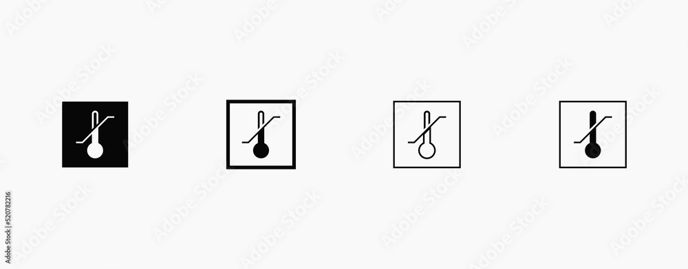 Temperature limitation packaging symbol. Termometer vectro icon ...