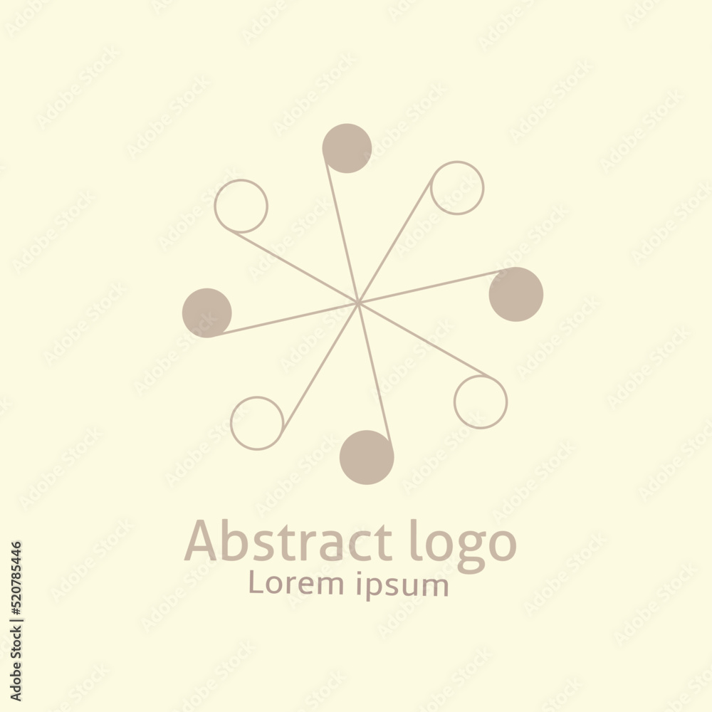 Vector logo of line abstract line with dots is connected, modern idea ...