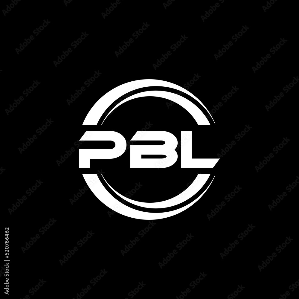 PBL letter logo design with black background in illustrator, vector ...