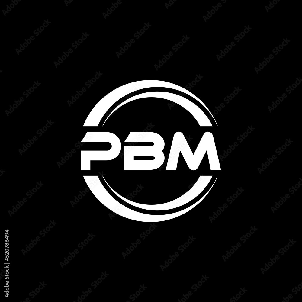 PBM letter logo design with black background in illustrator, vector ...