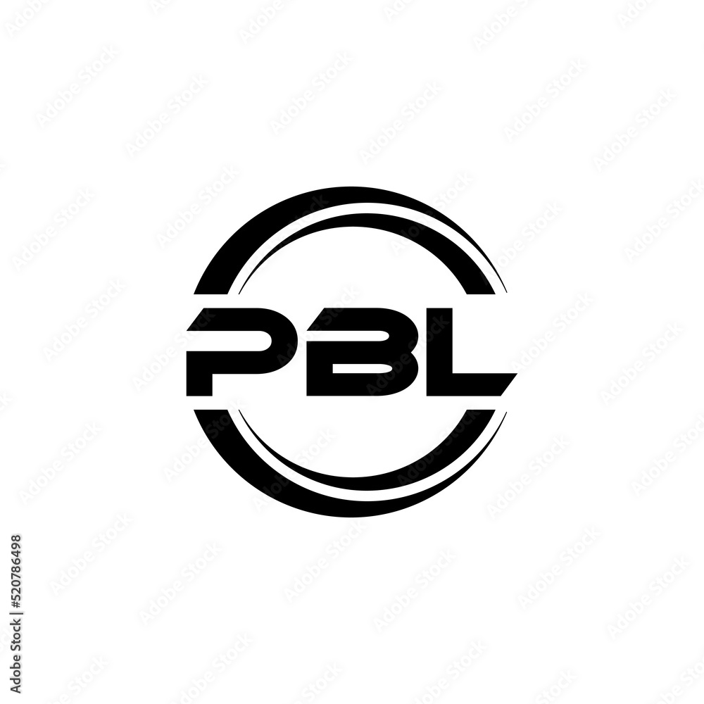 PBL letter logo design with white background in illustrator, vector ...