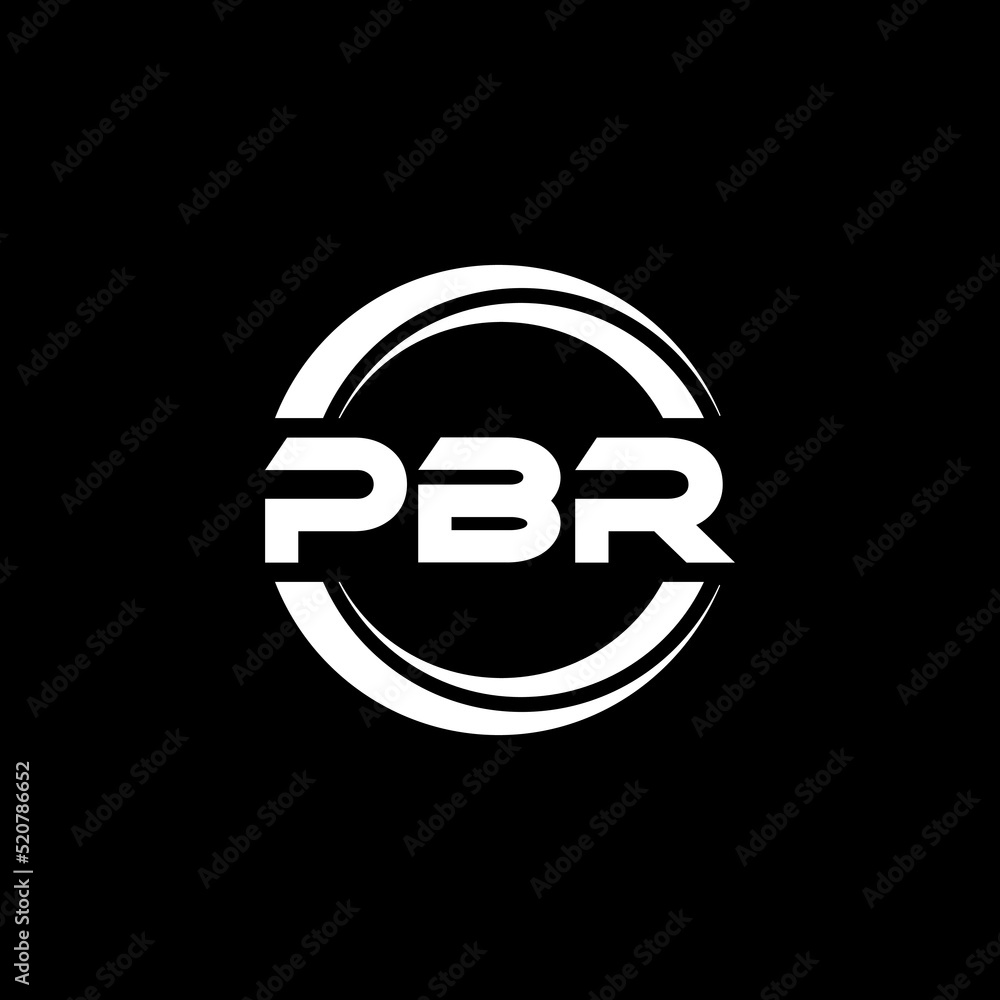 PBR letter logo design with black background in illustrator, vector ...