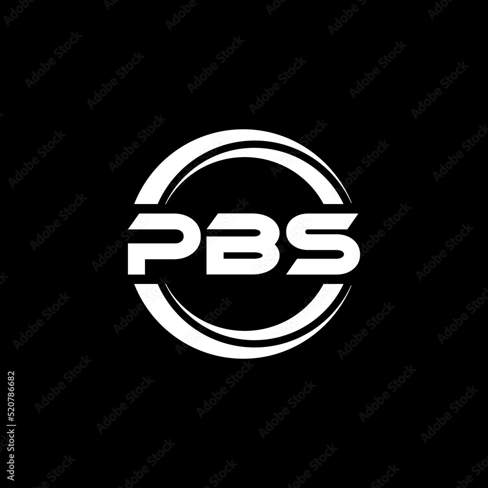 PBS letter logo design with black background in illustrator, vector ...