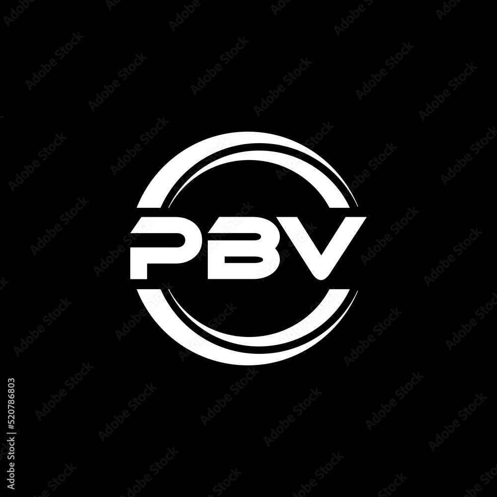 PBV letter logo design with black background in illustrator, vector ...