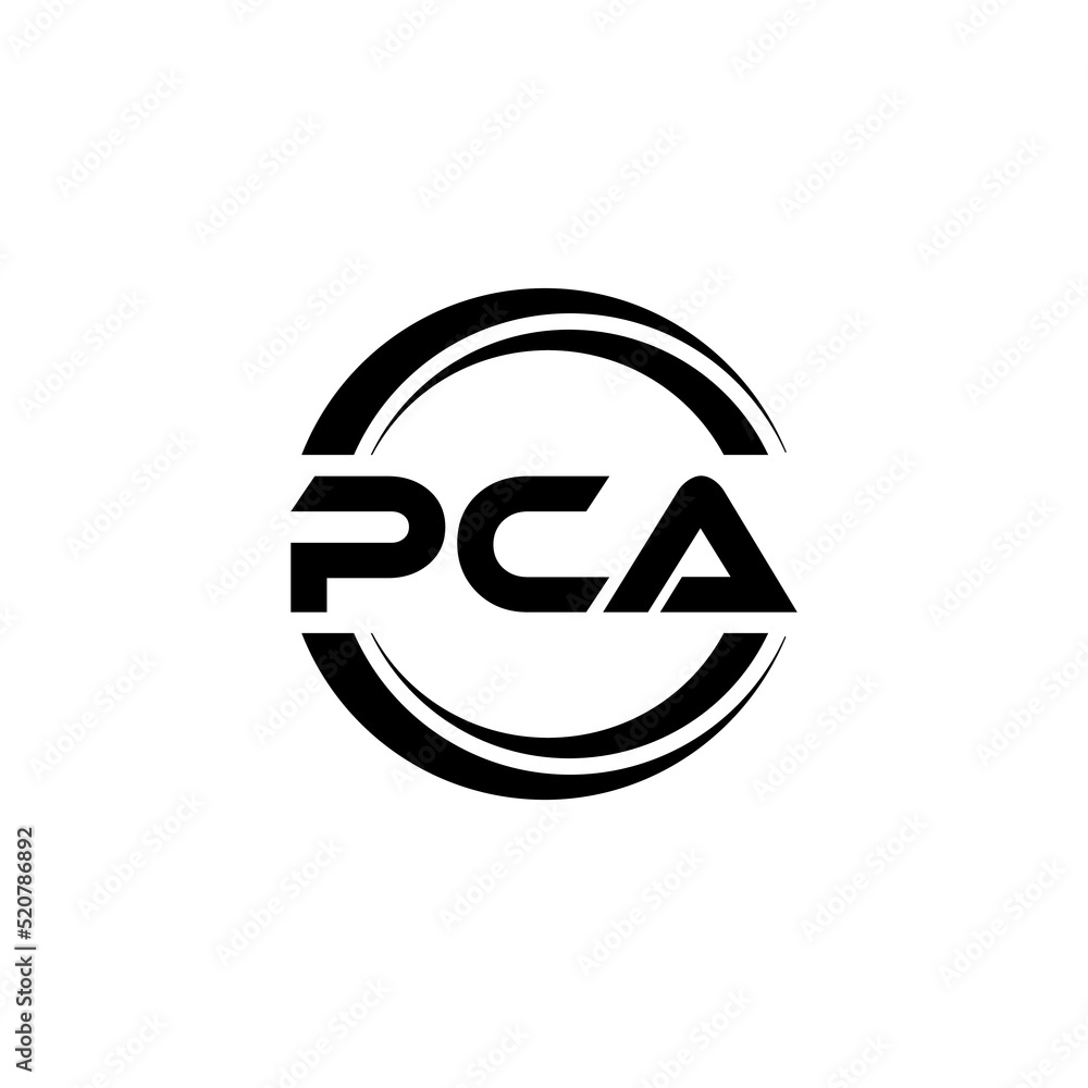 PCA letter logo design with white background in illustrator, vector ...