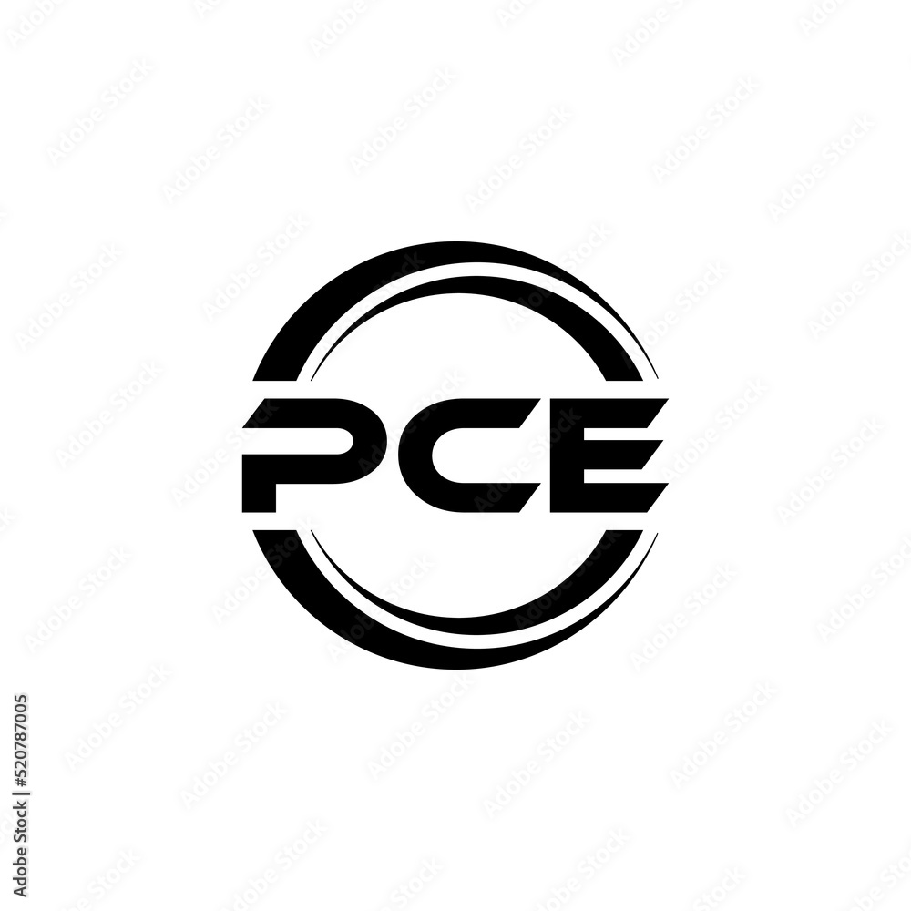 PCE letter logo design with white background in illustrator, vector ...