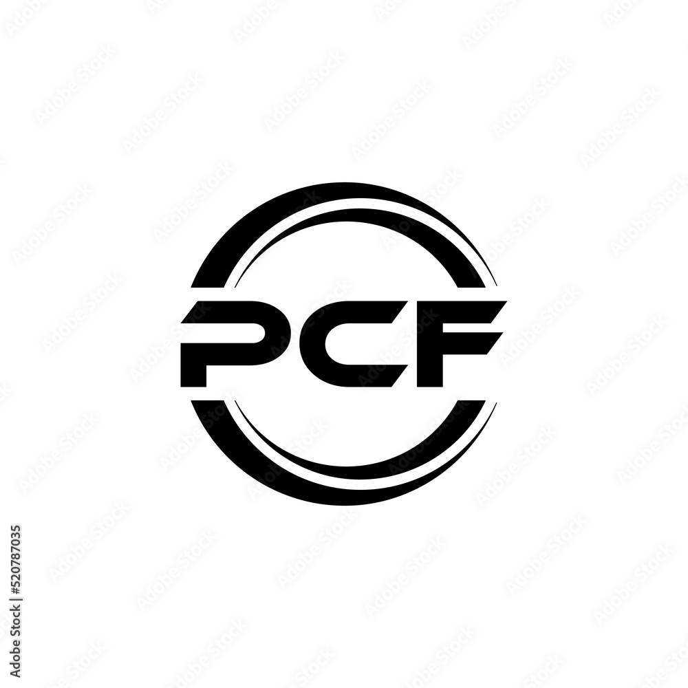 PCF letter logo design with white background in illustrator, vector ...