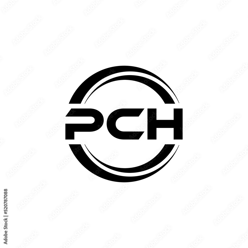 PCH letter logo design with white background in illustrator, vector logo modern alphabet font ...
