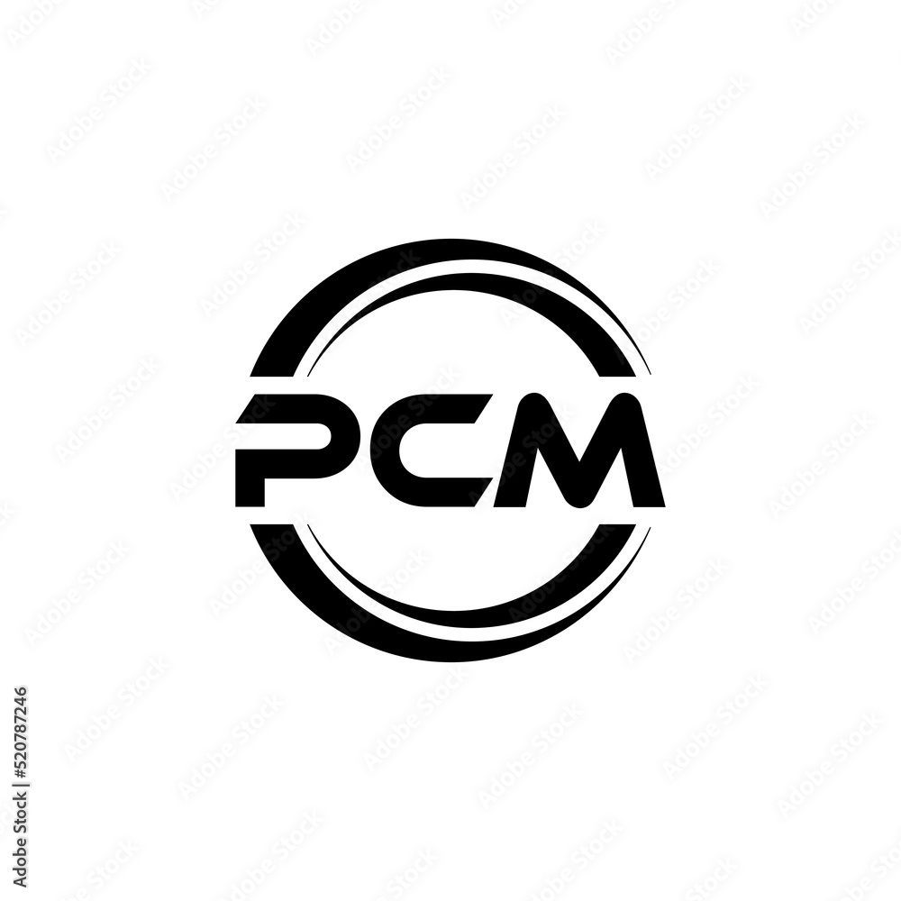 PCM letter logo design with white background in illustrator, vector ...