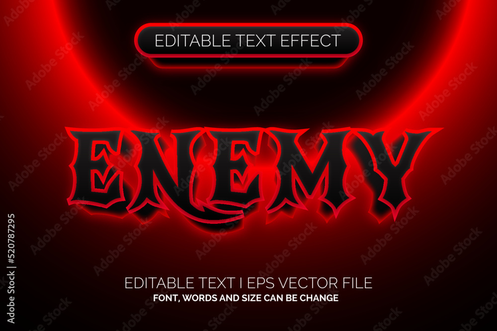 dark enemy style text effect Stock Vector | Adobe Stock