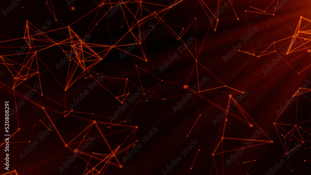 Moving geometric plexuses in computer space. Motion. Molecular or ...