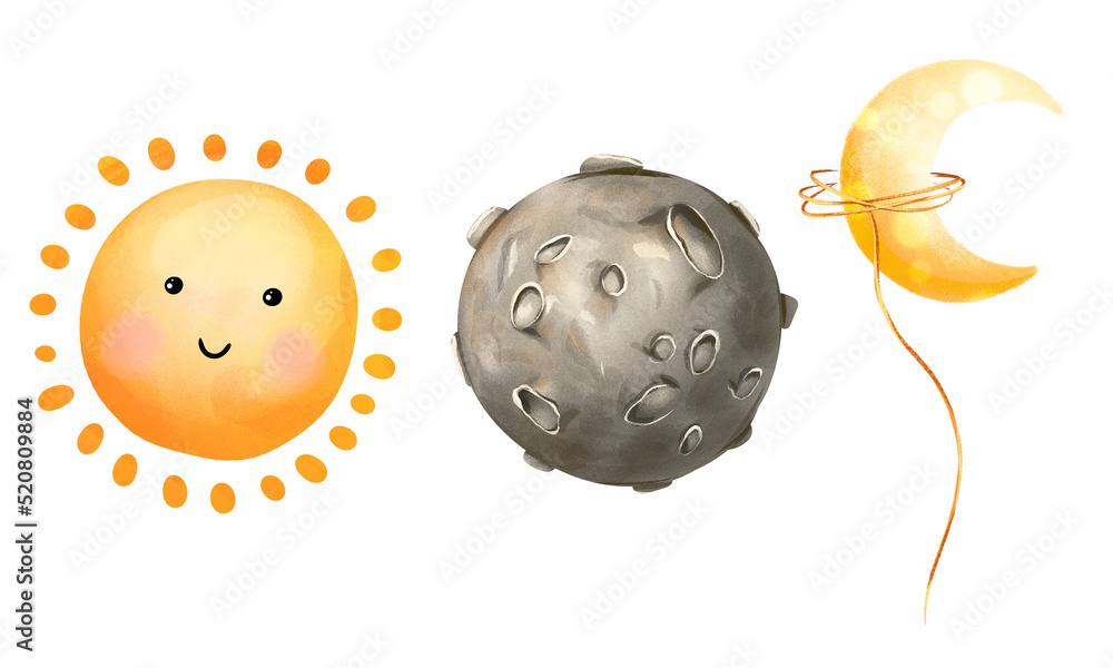 Watercolor Space and cosmos clipart. Universe kids Baby boy girl bear ...