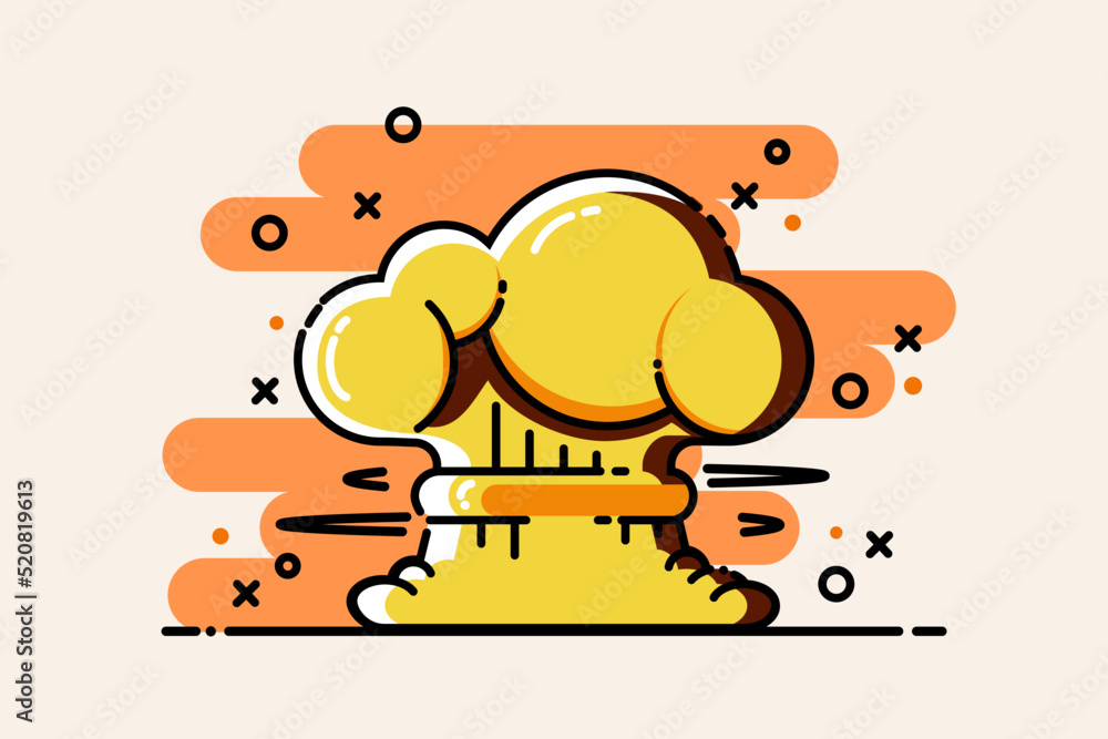 Vetor de Cartoon explosion. Exploding bomb, atomic explode effect and comic explosions smoke ...