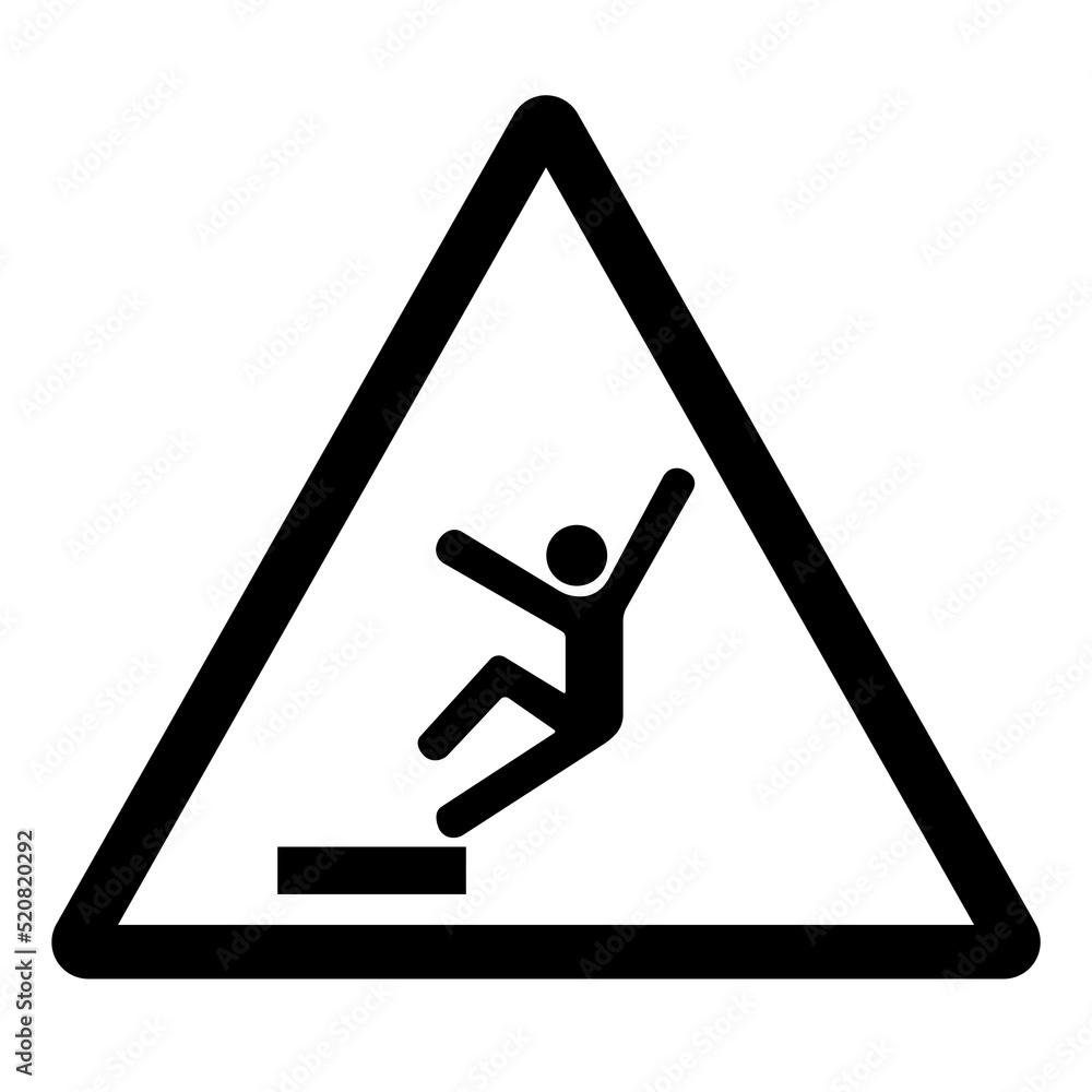 Warning Drop Hazard Symbol Sign ,Vector Illustration, Isolate On White ...