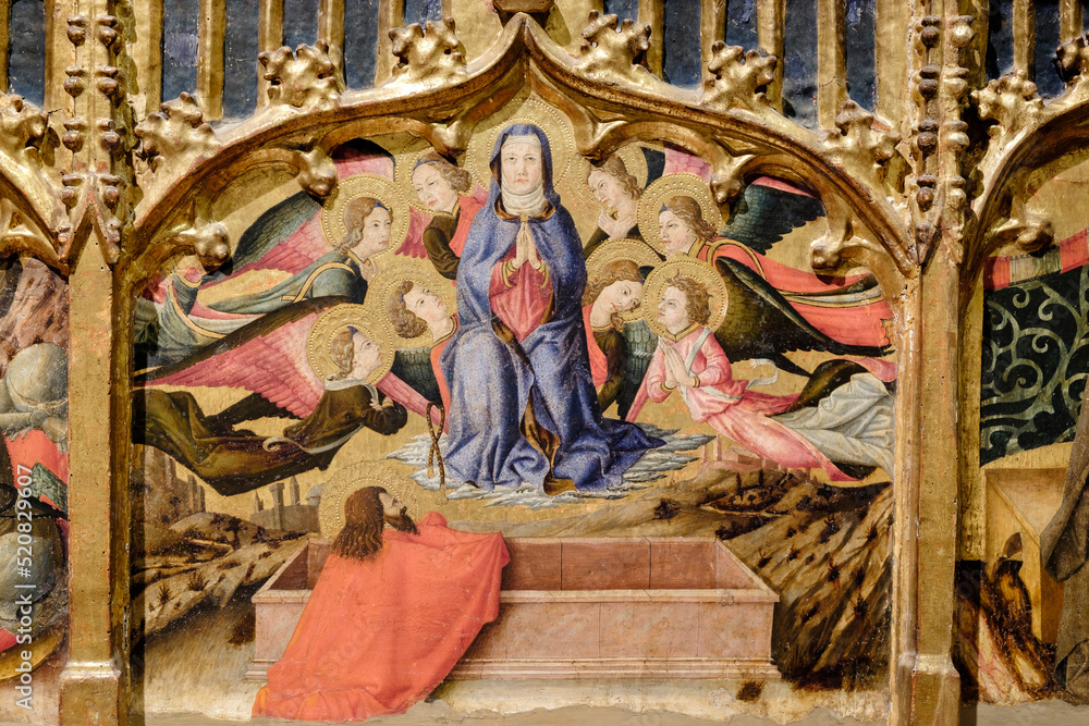 Foto Stock predela de Santa Clara, siglo XV, Joan Rosató, temple sobre ...