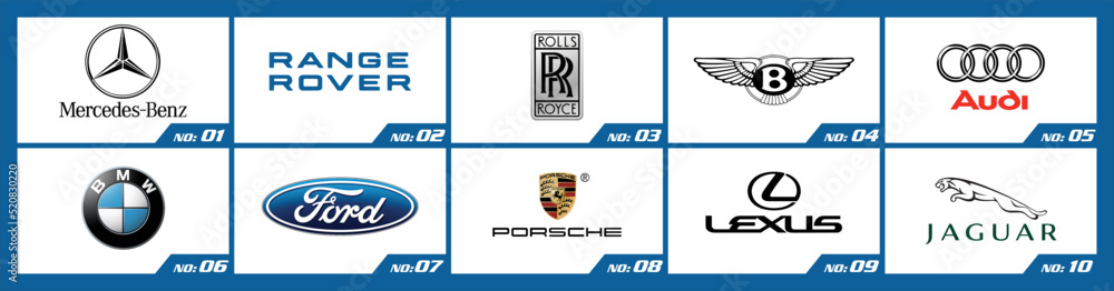 Tokyo, Japan - November 10, 2022: Top 10 Luxury car brands in the world ...