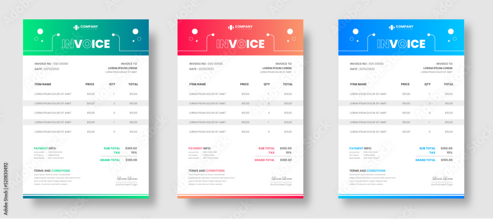 corporate modern minimal Business invoice form template. Invoicing ...