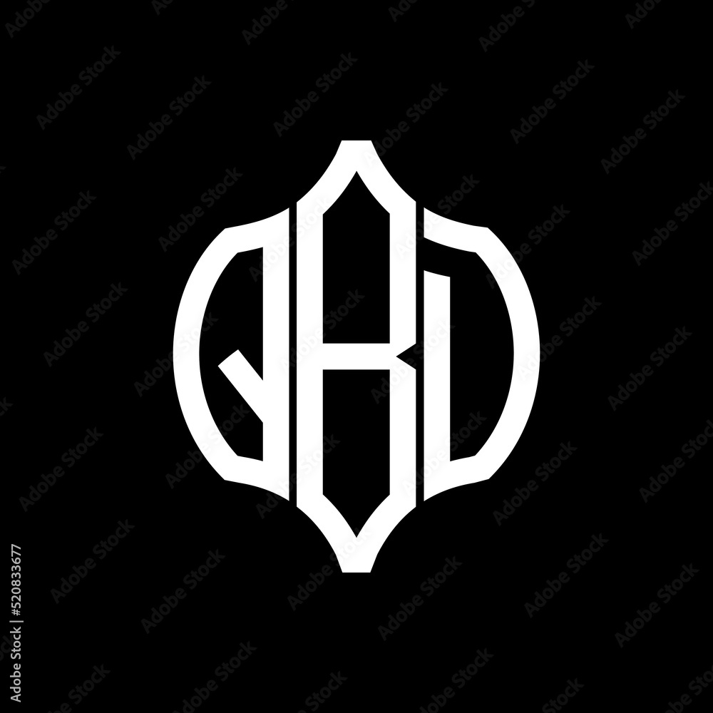 QBD letter logo. QBD best black background vector image. QBD Monogram ...