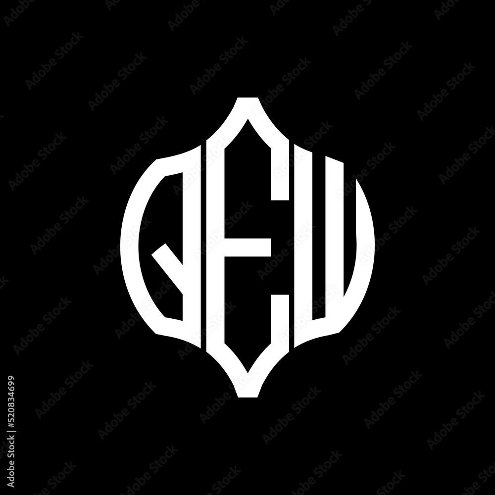 QEW letter logo. QEW best black background vector image. QEW Monogram ...