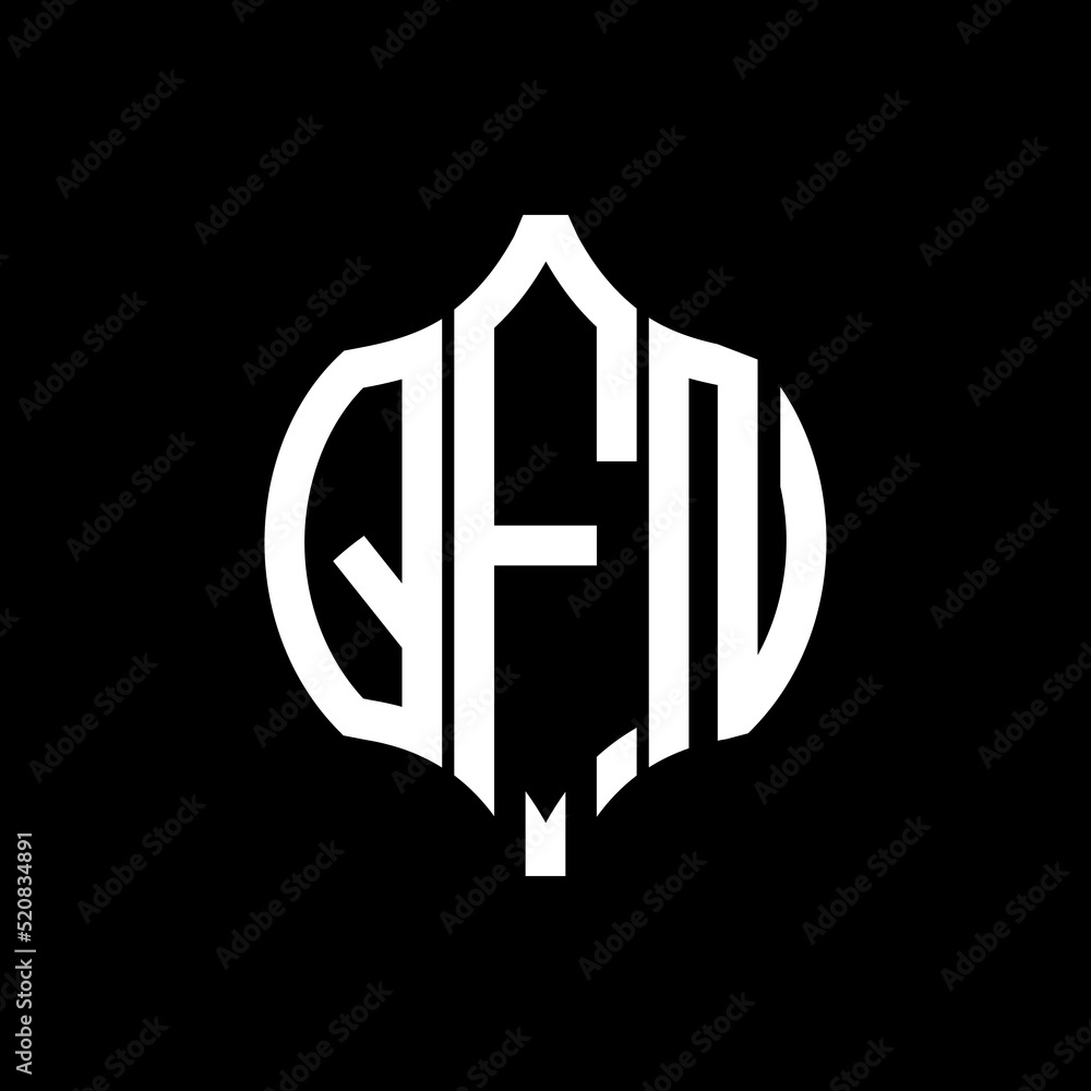 QFN letter logo. QFN best black background vector image. QFN Monogram ...