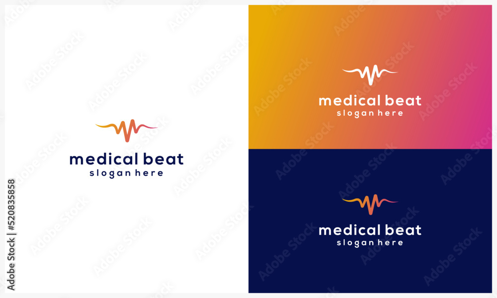 Medical Heart Beat logo design template abstract heart beat symbol icon ...