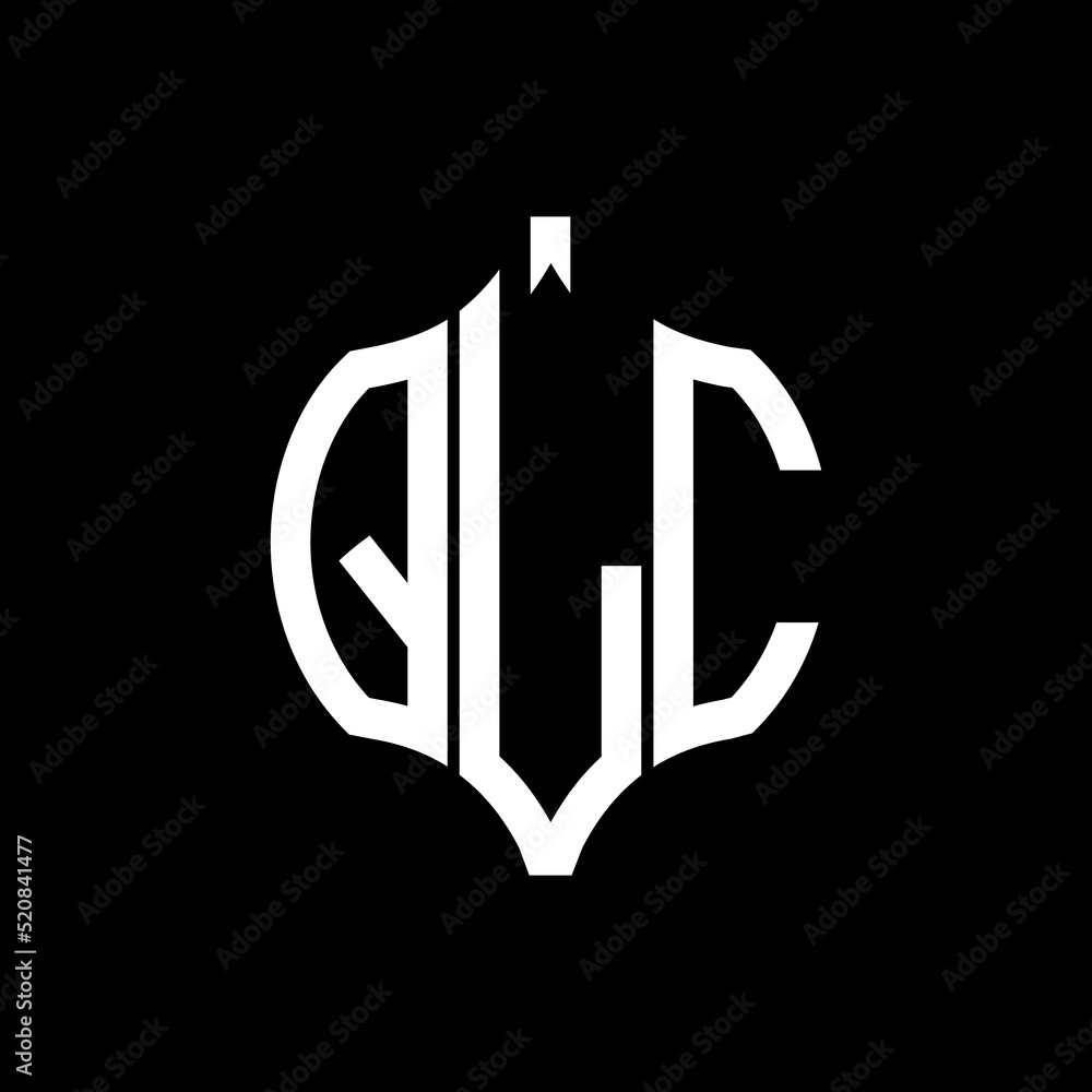 QLC letter logo. QLC best black background vector image. QLC Monogram logo design for ...