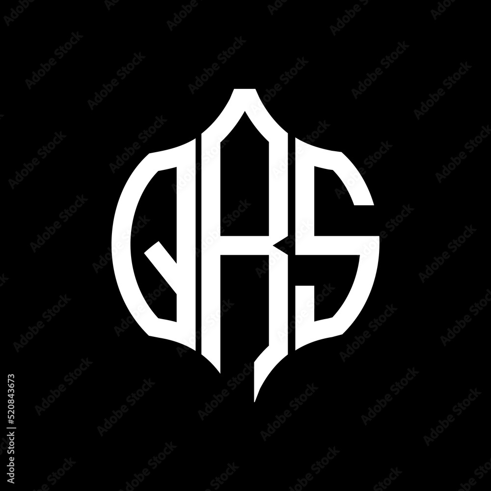 QRS letter logo. QRS best black background vector image. QRS Monogram ...