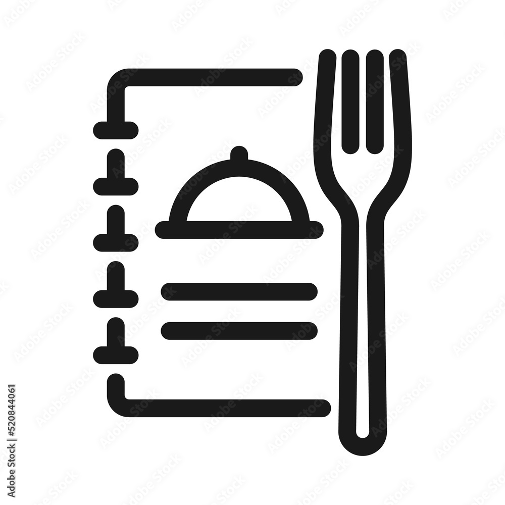 Food menu card line art icon. Food concept symbol illustration Stock ...