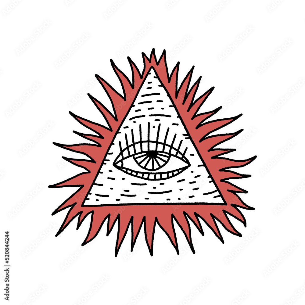 Eye of Providence vintage symbol. Masonic all seeing eye symbolic ...